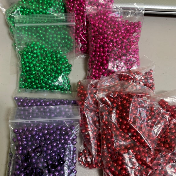 Lot of 1,000 Loose Artificial Plastic Pearls 5mm Small Round Craft ...