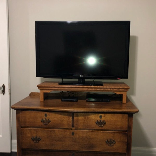 Traditional Oak Style TV Riser Stand With Medium Finish - Etsy