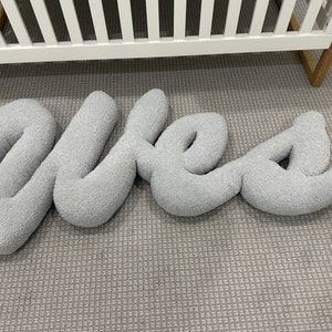 Cursive Name Velvet Pillow zoe , Educational Toy, Initial Cushion ...