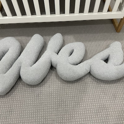 Cursive Name Velvet Pillow zoe , Educational Toy, Initial Cushion ...