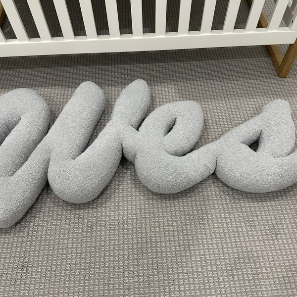 Cursive Name Velvet Pillow (zoe) , Educational Toy, Initial Cushion ...