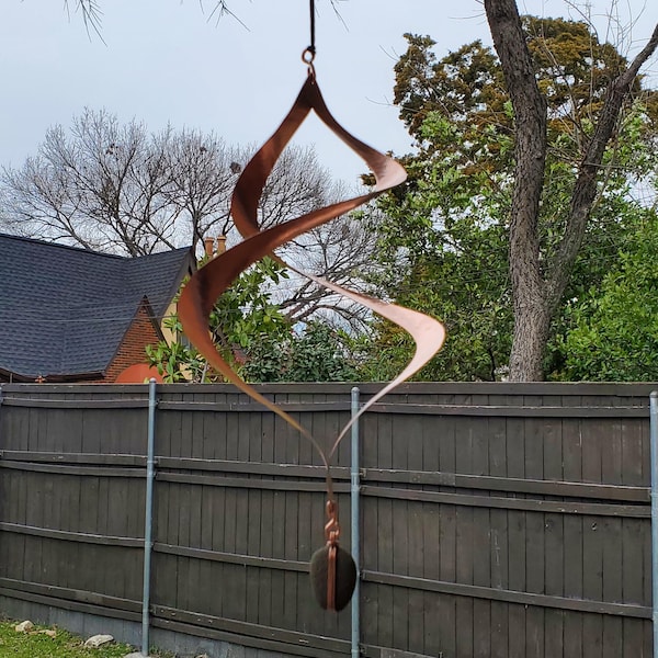 9" Hanging Pounded Copper Kinetic Wind Sculpture - Etsy