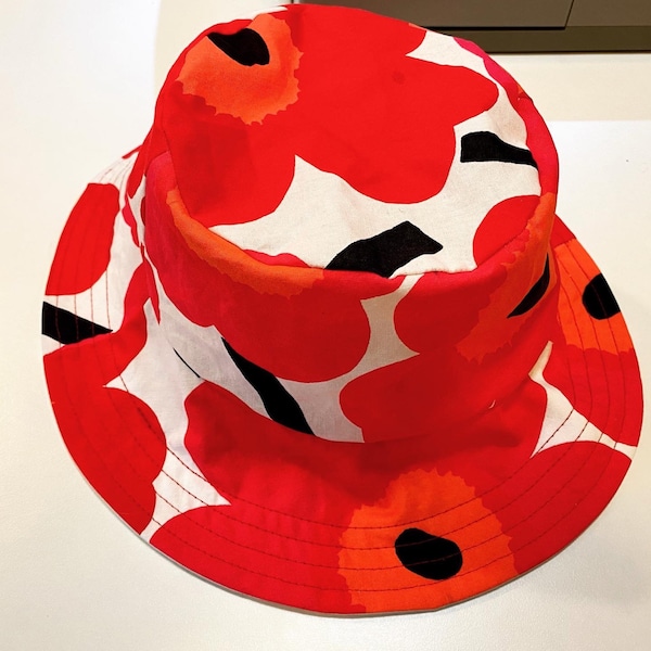 Marimekko "savanni" Orange & Yellow Geometric Swoops Cotton Fabric, 31 ...