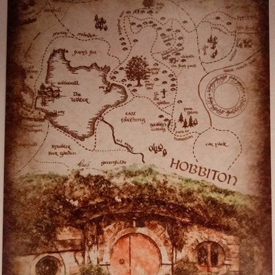 Hobbiton Landscape Printable Art Decor of Map Lord of the - Etsy