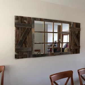 10 Pane Farmhouse Wall Decor Window Mirror Rustic Window | Etsy