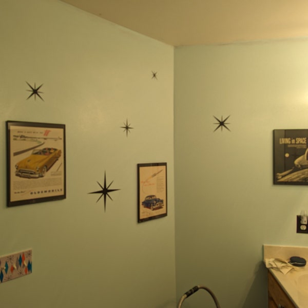 Star Wall Decal | Retro Starburst Wall Sticker, Mid Century Modern ...