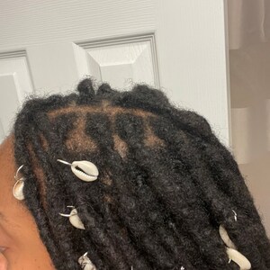 Set of 8 Cowrie Shells on Loc Rings, Loc Jewelry, Dreadlock Rings ...