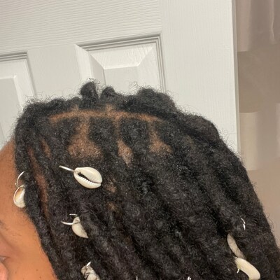 Set of 8 Cowrie Shells on Loc Rings, Loc Jewelry, Dreadlock Rings ...