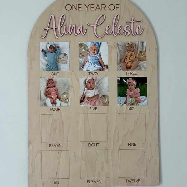 One Year of Photo Board, First Year Board, Baby's My First Year Sign ...