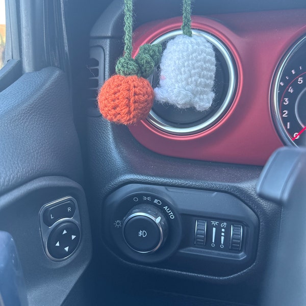 Cherry Car Charm Cherry Car Accessories Car Charm Crochet Cherry Charms ...