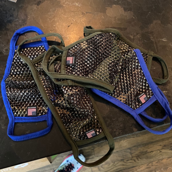 MESH MASKS Cotton-lined or Unlined Face Mask, Double Layer, Made in U.S ...