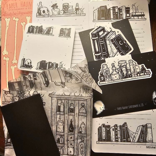 Potion Shelf List Gothic Notepad Stationery - Etsy