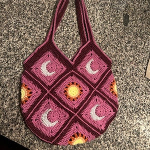 Sun and Moon Tote Bag Crochet PDF PATTERN Intermediate english - Etsy