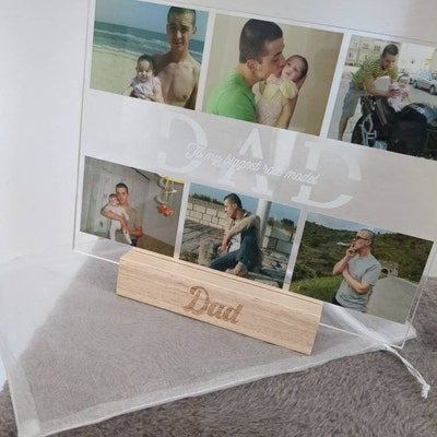 Personalized Picture Wooden Stand, Custom Dad Wood Sign, Father's Day ...