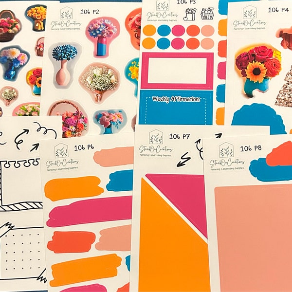 Floral Ephemera Stickers and Papers Bundle rouge - Etsy