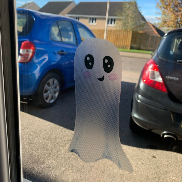 Cute White Ghosts Window Sticker Pack, Ghost Window Stickers, Halloween ...