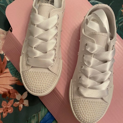 White / Ivory Pearl Wedding Flower Girl Shoes, First Communion Shoes ...