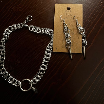 The Atilla Chainmail Earrings Paperclip Spike - Etsy