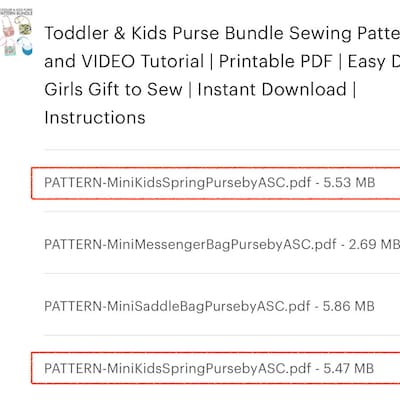 Toddler & Kids Purse Bundle Sewing Pattern and VIDEO Tutorial Printable ...