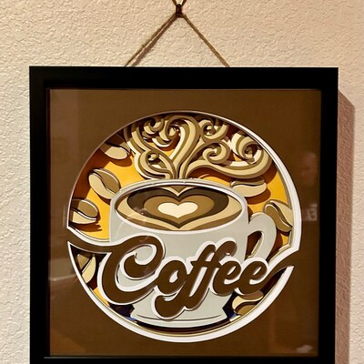 Coffee Shadow Box Svg, Shadow Box Svg, Coffee Svg, Cricut Svg, Card ...