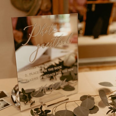 Please Sign Our Guest Book Acrylic Sign Acrylic Mirror Table Sign ...