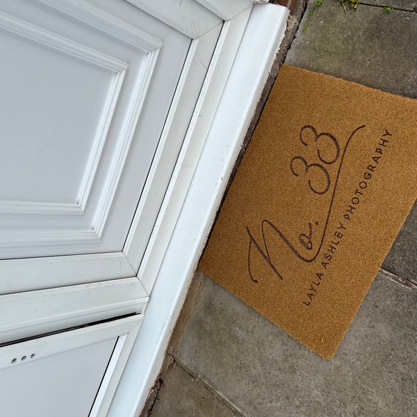 Custom Address Doormat | Brown Personalised | Home Gift | Indoor and ...