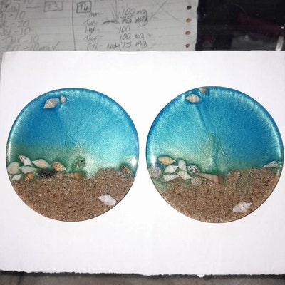 Beautiful Beach Theme Coasters. as Individual or a Full Set, Perfect ...