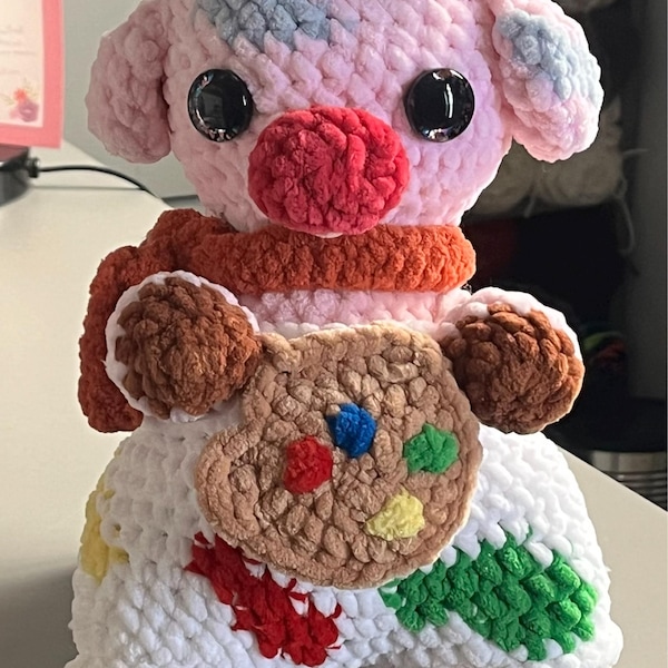 Pig-asso Crochet Pattern: Pun Artist Pig Amigurumi (PDF Pattern) - Etsy