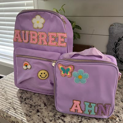 Personalized Nylon Backpack With Patches, Back to School School Bag ...