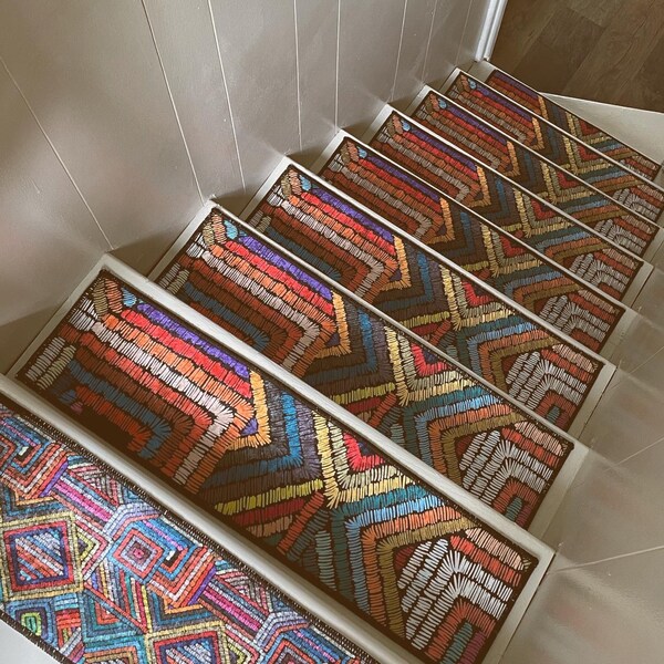 Rainbow Stair Rug, Stair Treads Carpet, Stair Treads Rug, Non-slip ...