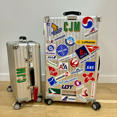 Luggage Sticker, Double Layer Vinyl Monogram Decal Sticker, Monogram ...