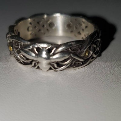 Celtic Knot Ring With Sapphires, Sterling Infinity Knot Ring, Trinity ...