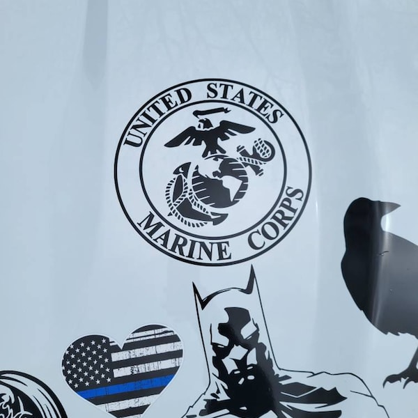 Marines EGA Circle Logo Vinyl Car Decal, Eagle Globe Anchor, US Marine ...
