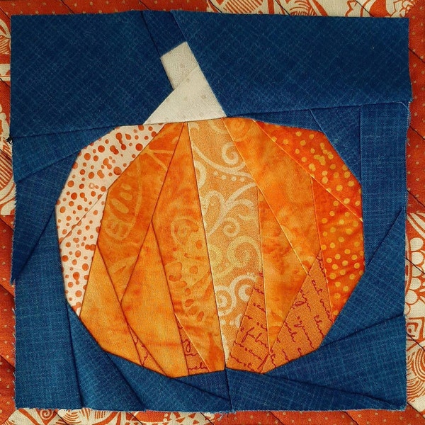 Pumpkin Paper Pieced Autumn Quilt Block Pattern - Etsy