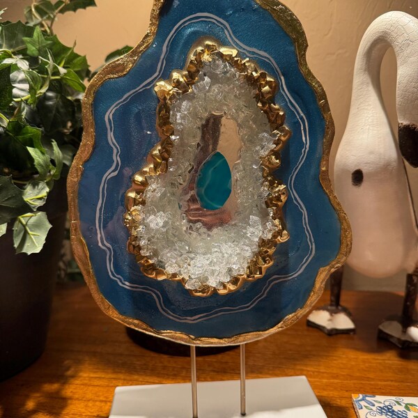 Geode Resin Art XL /fuchsia Resin Geode Painting / Freeform Geode ...