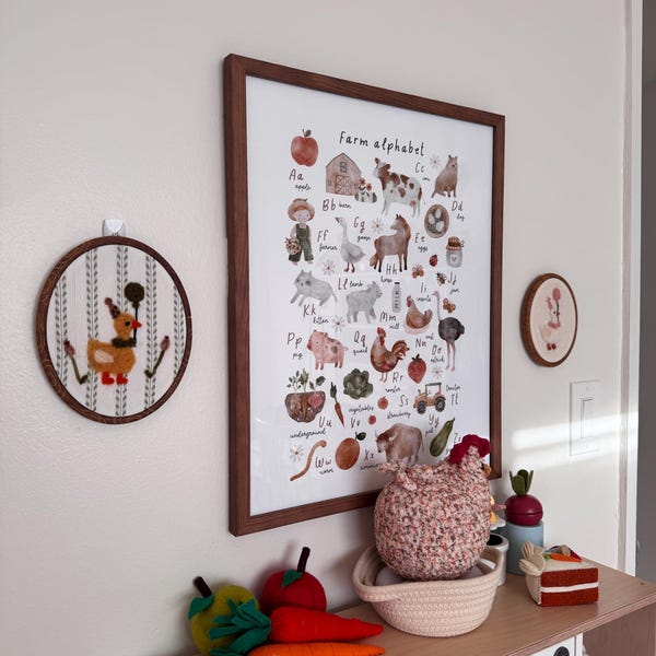 Farm Animal Alphabet Print, Farm Nursery Wall Art, Farm Animals, Kids ...