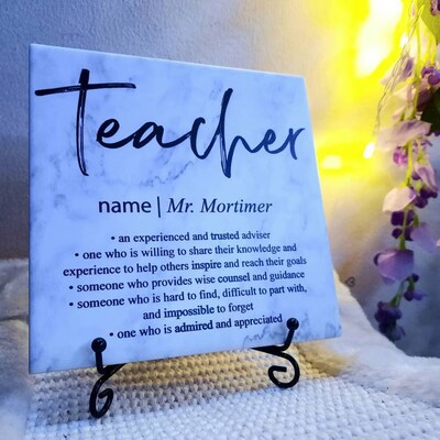 Marble Mentor Plaque With Stand, Thank You Mentor Sign, Custom Boss Appreciation for Retirement ...
