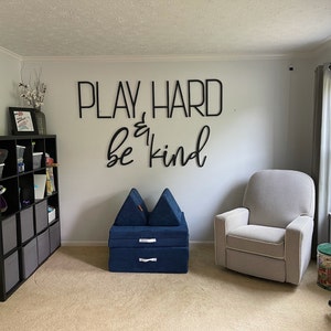 PLAY HARD & Be Kind Wall Letters for Playroom Den - Etsy