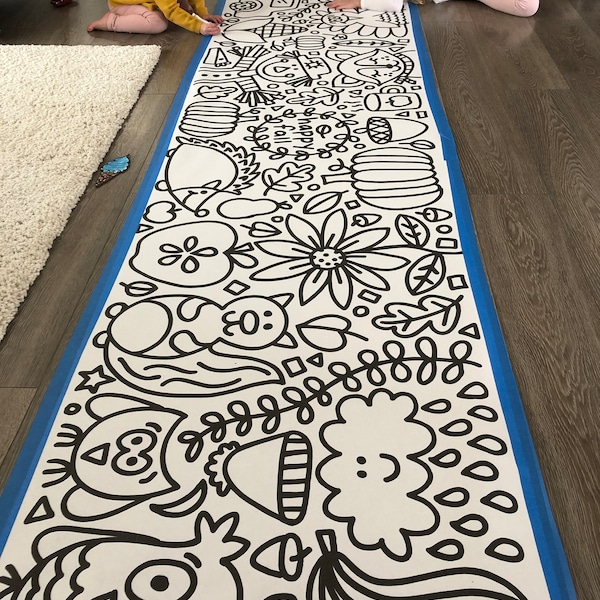 GIANT 10-foot FALL Coloring Page Banner | Coloring Poster | Fall ...