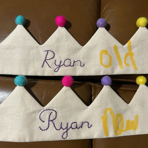 Hand Embroidered Crown for Baby and Children's Birthdays Personalized ...