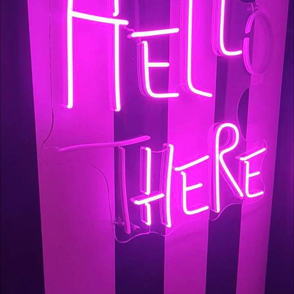 Hello There, Hell Here Neon Sign,personalized Gifts, Halloween Decor ...