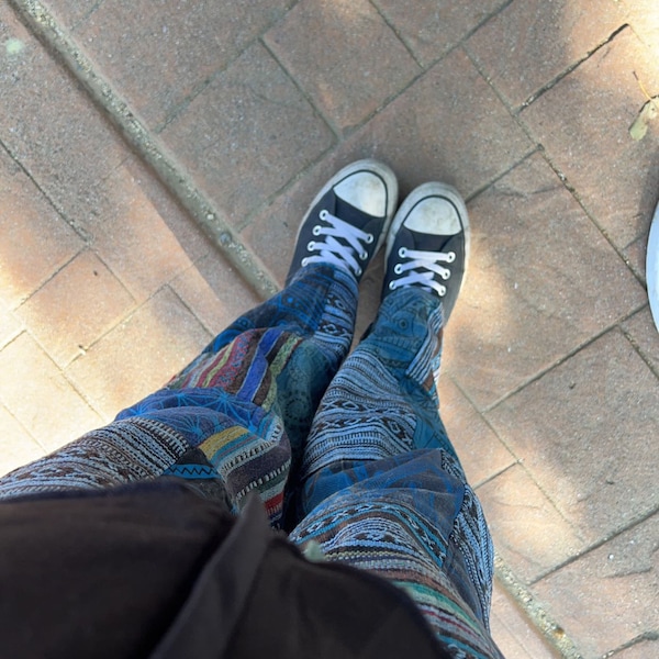 Unisex Patchwork Pants With Multi-textured Patches, Thick Trousers ...