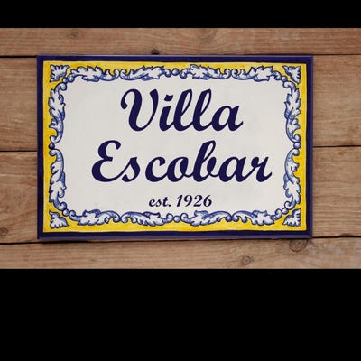 Spanish House Address Mural, Ceramic House Name Sign, Address Plaque ...