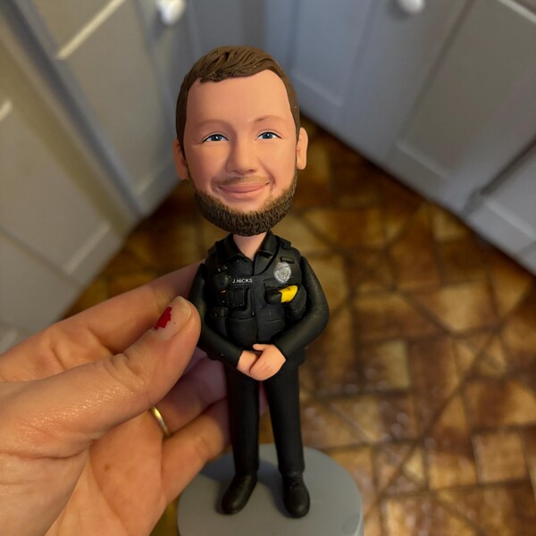Personalized Police Chief Figurine, Custom Bobblehead for Police ...