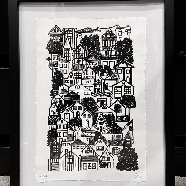 Monstera Deliciosa | Original Handmade Linocut Art Print | Thyme ...