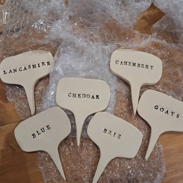 Ceramic Cheese Labels/ Cheese Board Markers/ Food Labels/ Tablescapes ...