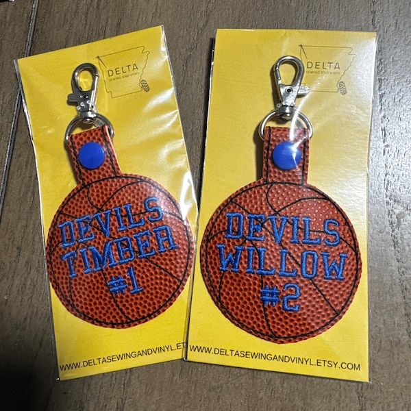 Basketball Keychain, Basketball Team Key Fob, Basketball Accessory ...
