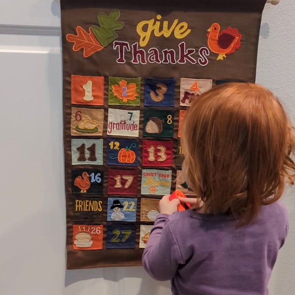 Thanksgiving Countdown "give Thanks" Gratitude Advent Calendar Wall ...