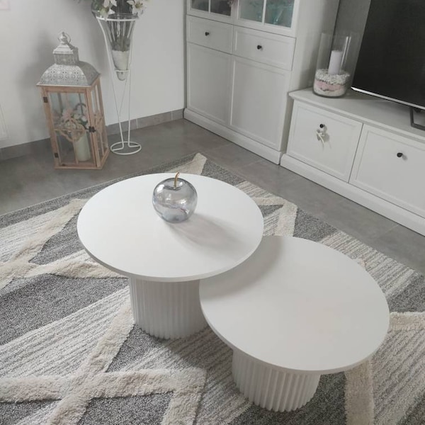 Side Table | Fluted Table | Round Fluted Table | Flower Stand | Small ...