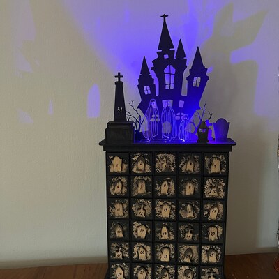 Personalized Halloween Countdown Advent Calendar Wooden Light up Zombie ...
